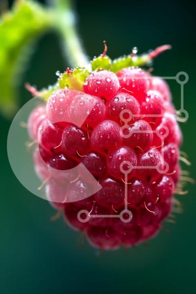 Close-up Picture of a Fresh Red Raspberry with Water Droplets on Its ...