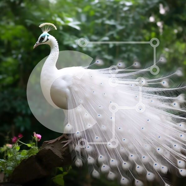 Witte Pauw Wallpaper Desktop Diamant Schilderij Witte Pauw In De Tuin