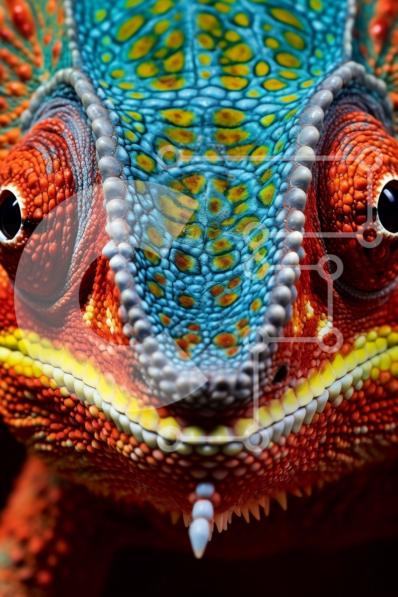 Stunning close-up photo of a colorful chameleon stock photo | Creative ...