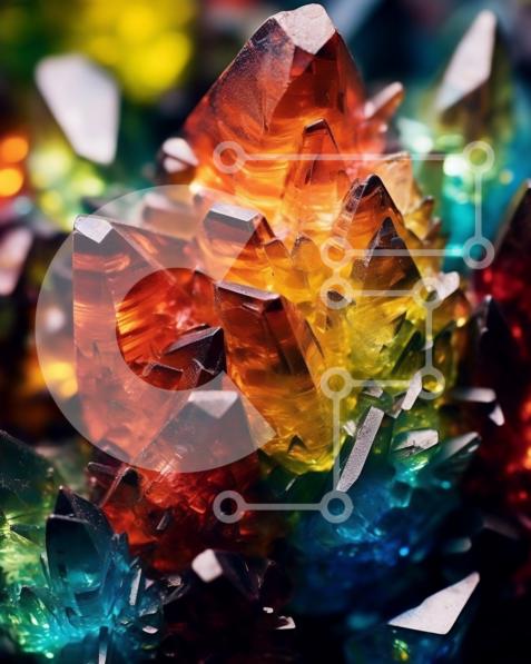 Beautiful Close-up Image of a Cluster of Colorful Crystals stock photo ...