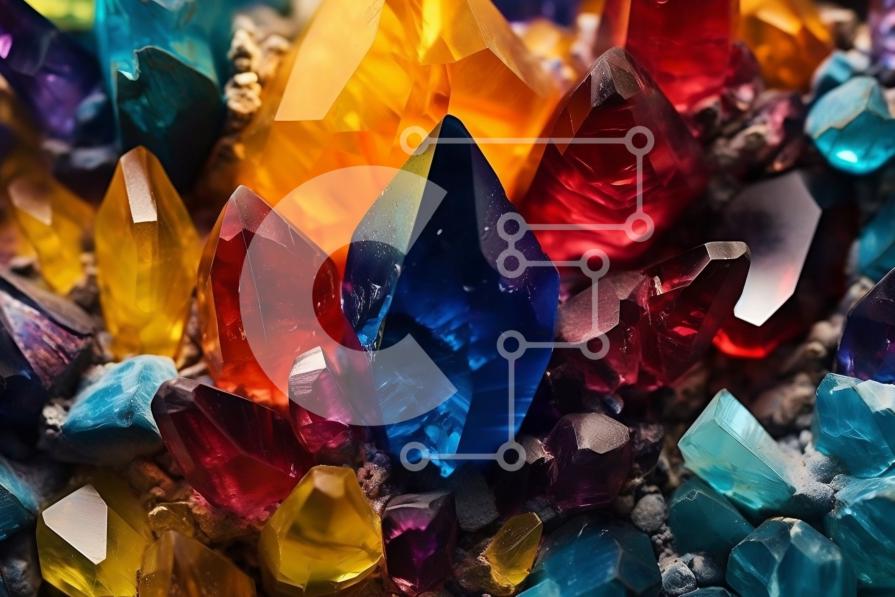 Close-up Image of Vibrant Crystals on a Black Background stock photo ...