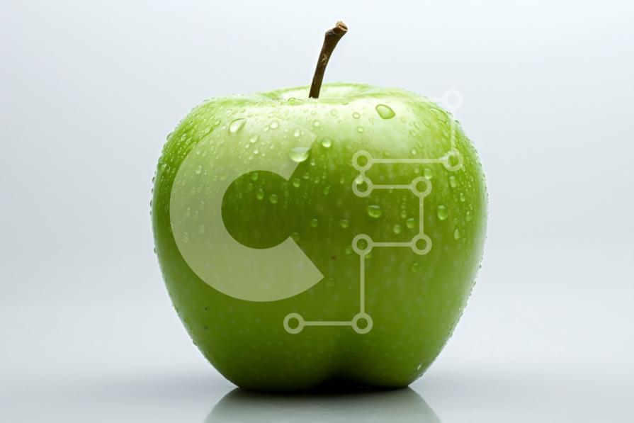 Fresh Green Apple with Sparkling Water Droplets stock photo | Creative ...