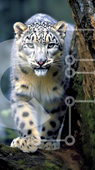 Stunning Picture of a Snow Leopard in its Natural Habitat stock photo ...