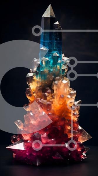 Stunning Image of Symmetrical Crystal Formation in Various Colors stock ...