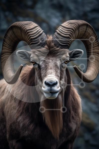 Impressive Image of a Large Brown Ram stock photo | Creative Fabrica