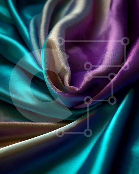 Multicolored Silk Fabric Close-up with Shiny and Smooth Surface stock ...