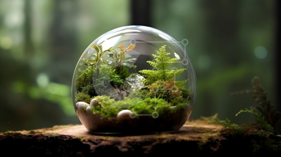 Beautiful Image of a Terrarium Filled with Lush Greenery stock photo ...