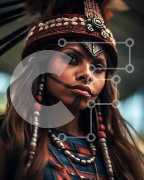 Stunning Picture of a Native American Woman in Traditional Dress and ...