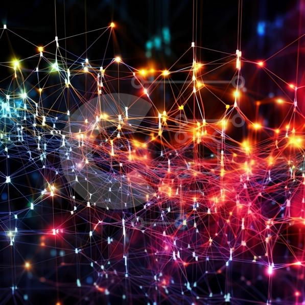 Vibrant and Dynamic Abstract Network of Interconnected Shapes and Lines stock photo | Creative ...