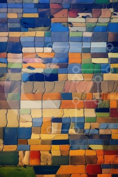 Vibrant Image of Colorful Mosaic Tiles on Wall stock photo | Creative ...