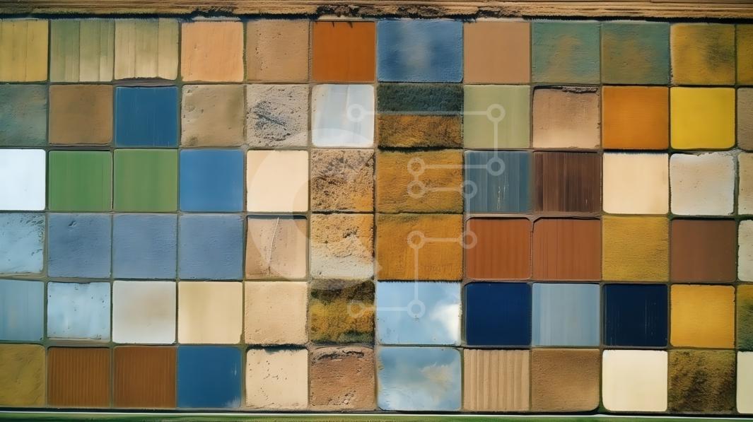 Stylish and Colorful Tile Wall Collage stock photo | Creative Fabrica