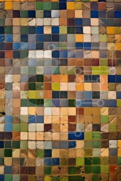 Beautiful Mosaic Made Up of Different Colored Tiles stock photo ...