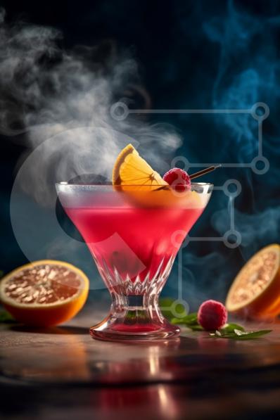 Refreshing Red Cocktail with Orange Slice and Cinnamon Stick stock ...