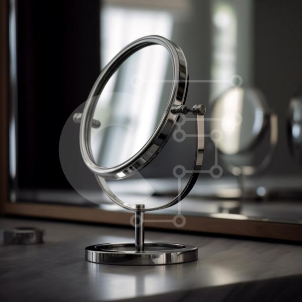 Modern and Sleek Bathroom with Magnifying Mirror stock photo | Creative ...