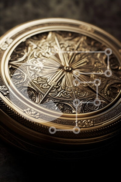 Beautiful Gold Pocket Watch with Engravings stock photo | Creative Fabrica