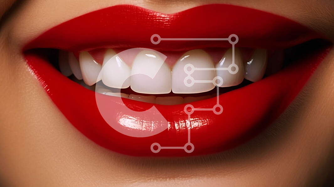 Beautiful Image of a Woman with Perfect Smile and Red Lipstick stock ...