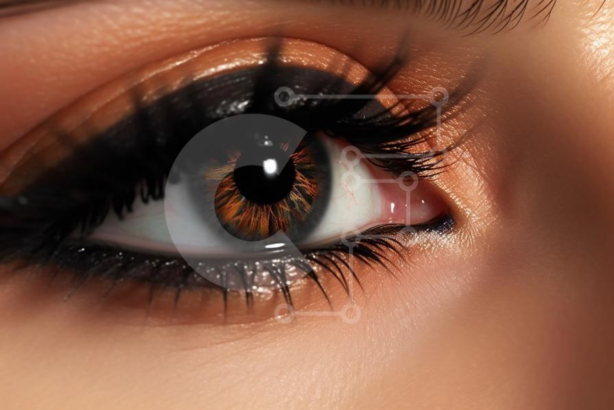 Stunning Close-up of Woman's Eye with Long Lashes and Warm Brown ...