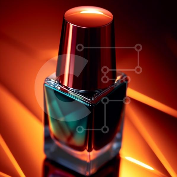 Vibrant Nail Polish Color on Table with Red Background stock photo ...