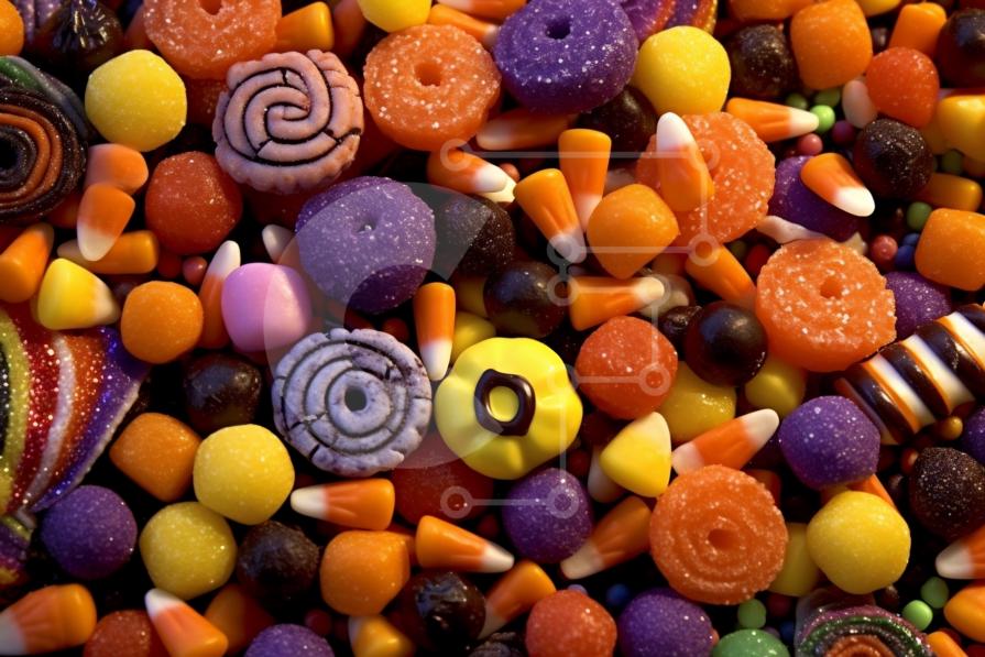 Assorted Candy Pile of Chocolates, Gummies, and Caramels stock photo ...