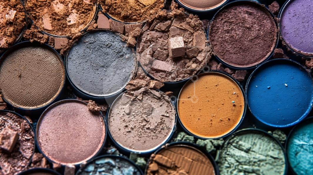 Beautiful Close-Up of a Variety of Eyeshadow Colors stock photo ...