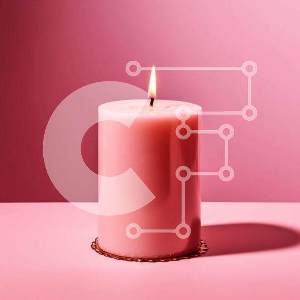 Beautiful Pink Candle on a Soft Pink Surface stock photo | Creative Fabrica