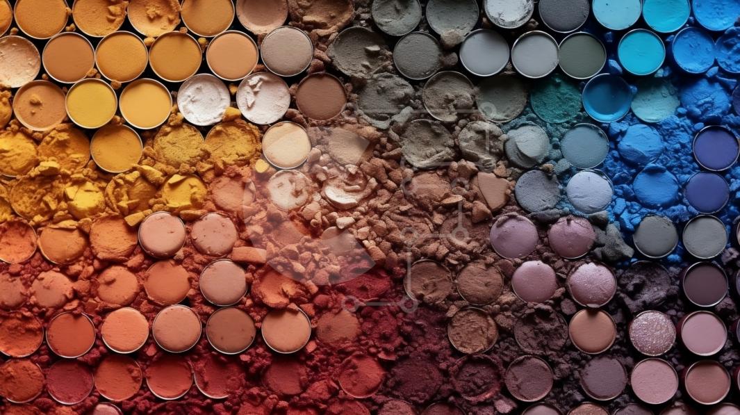 Vibrant and Creative Close-up of Eyeshadows in Different Colors stock ...