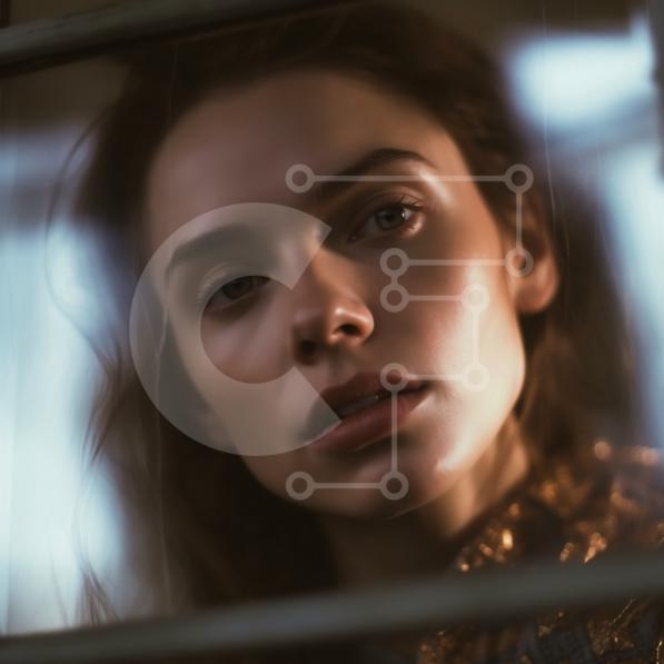 Stunning Photo of Woman Gazing at Night City View Through Window stock ...