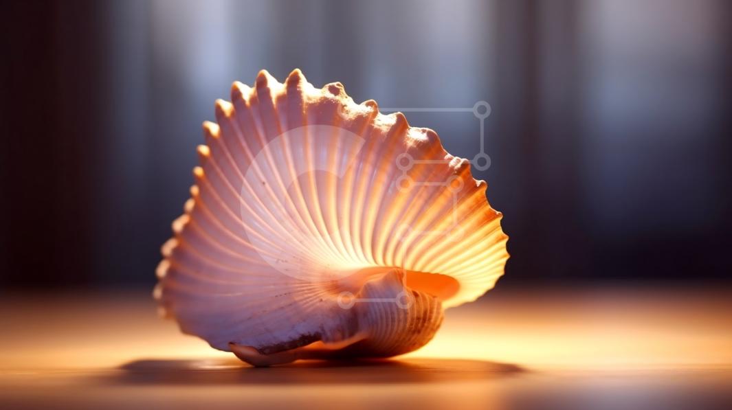 Beautiful Close-up of a Seashell on a Wooden Table stock photo ...