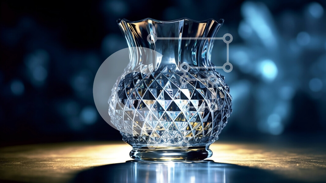 Download Beautiful Picture of Modern Glass Vase with Sparkling Cuts and ...