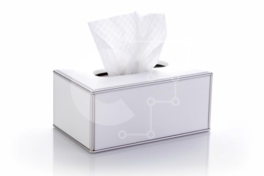 Clean and Simple White Tissue Box with a Folded Tissue stock photo ...