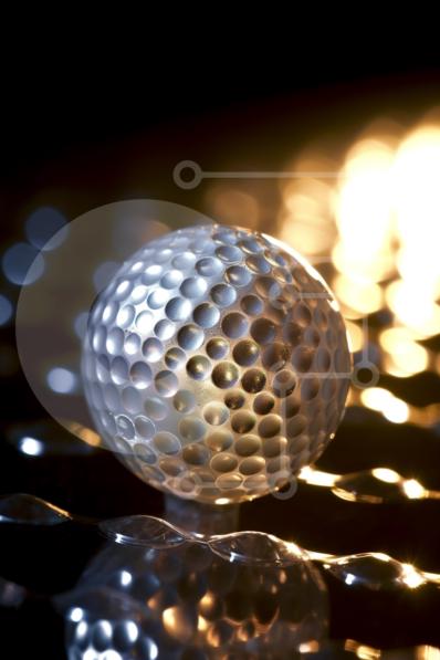 Stunning Image of a Golf Ball on a Black Surface with Light Reflections ...