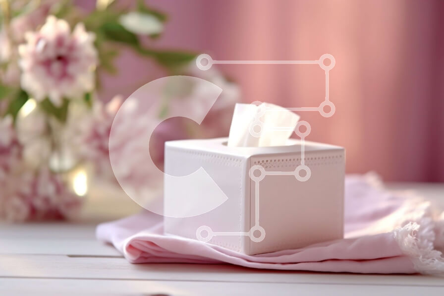 Download Beautiful Tissue Box and Pink Flowers on a Windowsill ...
