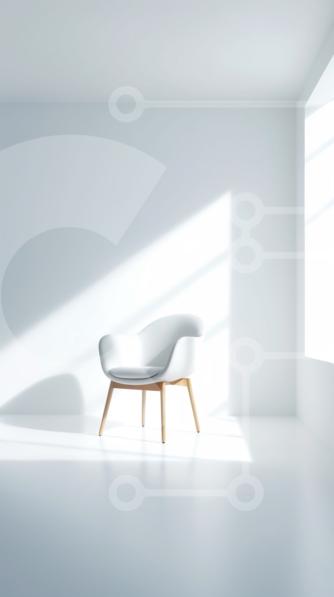 Minimalistic White Room with White Chair Facing Window stock photo ...