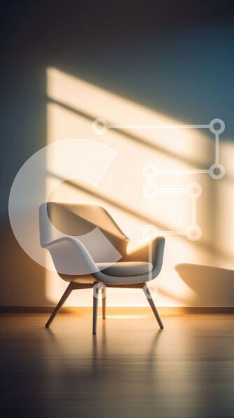 Download Modern Living Room with White Leather Lounge Chair and Large ...