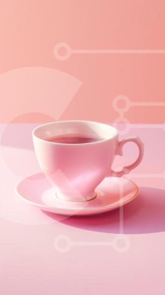Beautiful Picture of Pink Teacup and Saucer on a Pink Surface stock ...