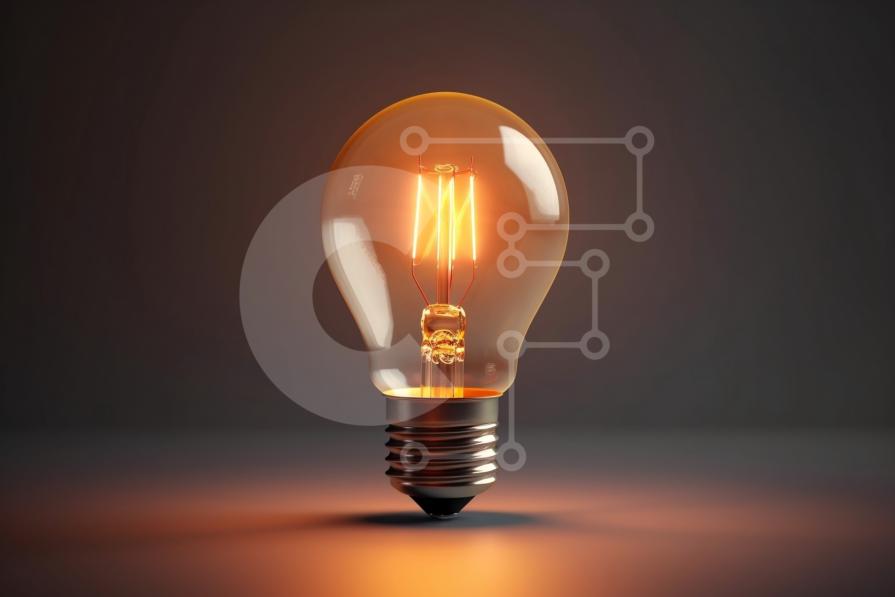 Old-Fashioned Light Bulb Illuminating its Surrounding Area stock photo ...