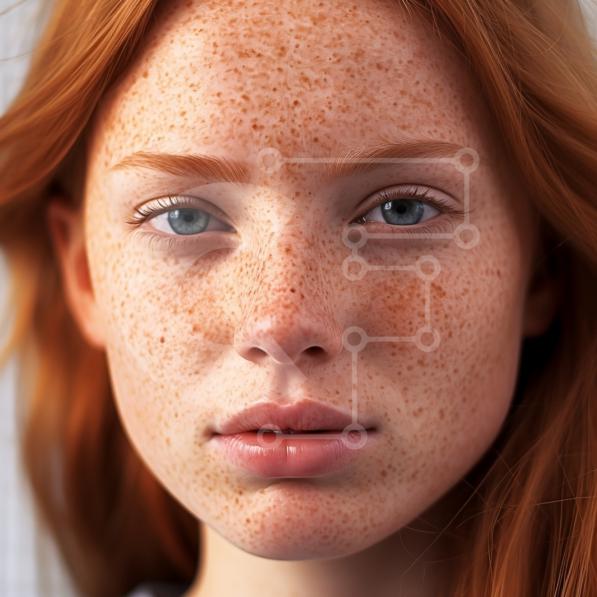 Stunning Portrait of a Woman with Red Hair and Green Eyes stock photo ...
