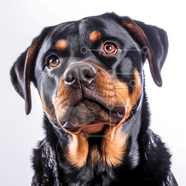 Intense Close-Up of a Rottweiler Dog stock photo | Creative Fabrica