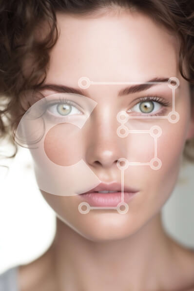 Neutral Portrait of a Woman with Defined Cheekbones stock photo ...