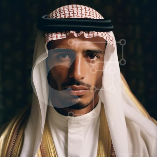 Serious Arab Man in Traditional Clothing Looking at Camera stock photo ...