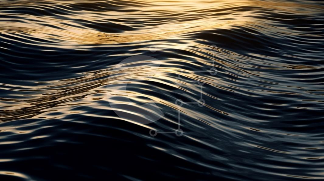 Stunning Sunset over Calm Ocean with Ripples stock photo | Creative Fabrica