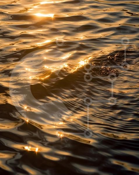 Beautiful Sunset over Calm Sea with Ripples on Water stock photo ...
