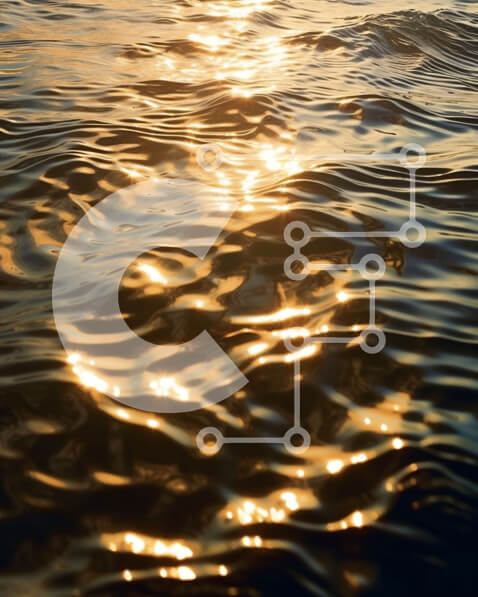 Stunning Sunset over the Ocean with Perfect Reflections stock photo ...