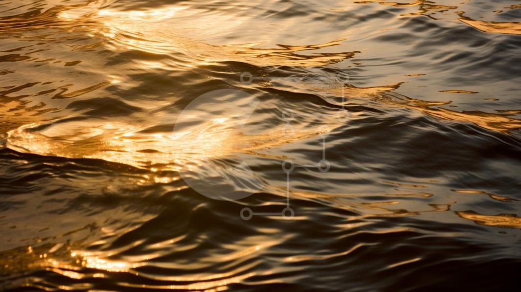 Stunning Sunset Over the Ocean with Ripples and Reflections stock photo ...
