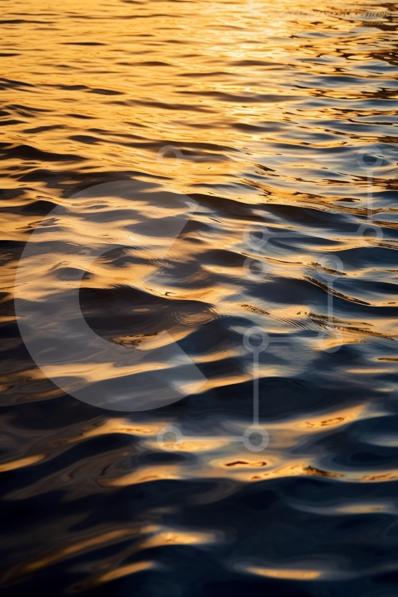 Stunning Sunset over Calm Sea with Ripples stock photo | Creative Fabrica