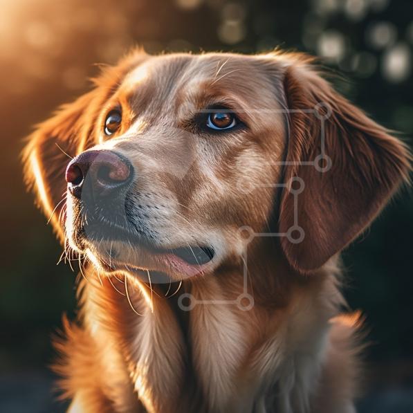 Adorable Close-up of a Golden Retriever Dog's Face stock photo ...