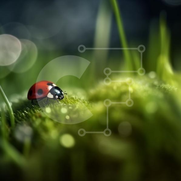 Beautiful Picture of a Ladybug in a Peaceful Forest stock photo ...