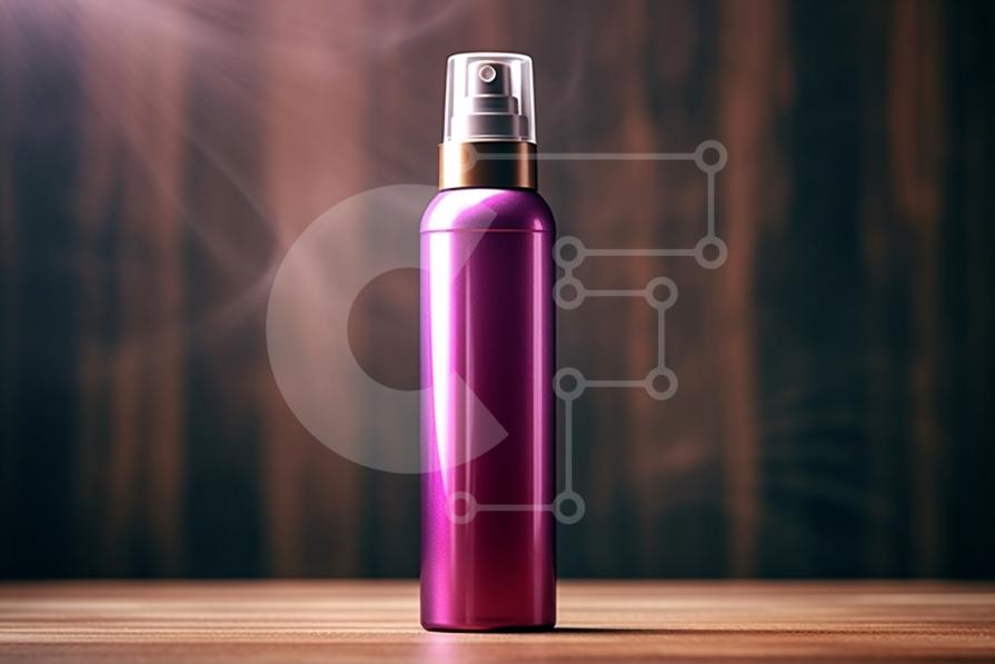 Sleek and Modern Design of Pink Spray Bottle with Brown Cap stock photo ...