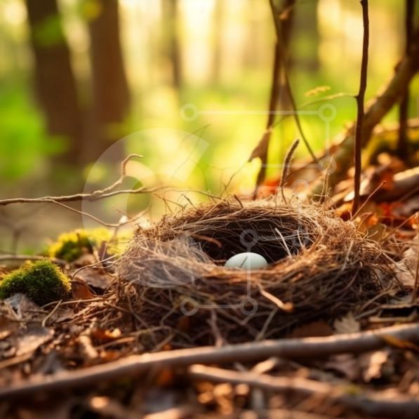 Beautiful Picture of a Bird's Nest in the Forest stock photo | Creative ...