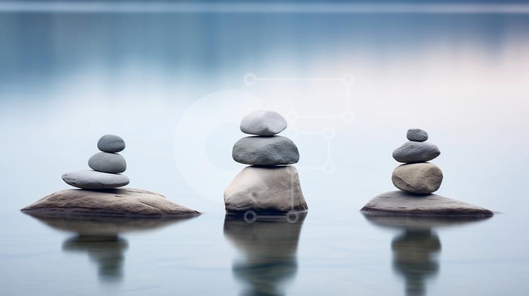 Beautiful Pyramid-Shaped Rock Formation on Calm Lake with Mountain ...